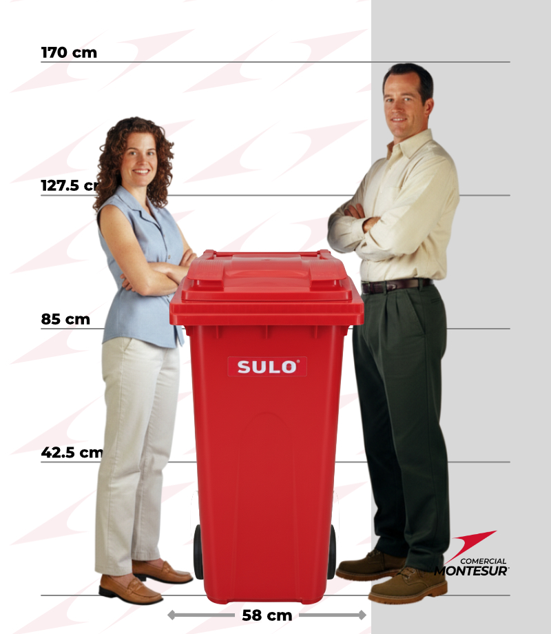 Contenedor de Basura con Ruedas SULO 240 Litros Negro - Montesur ...