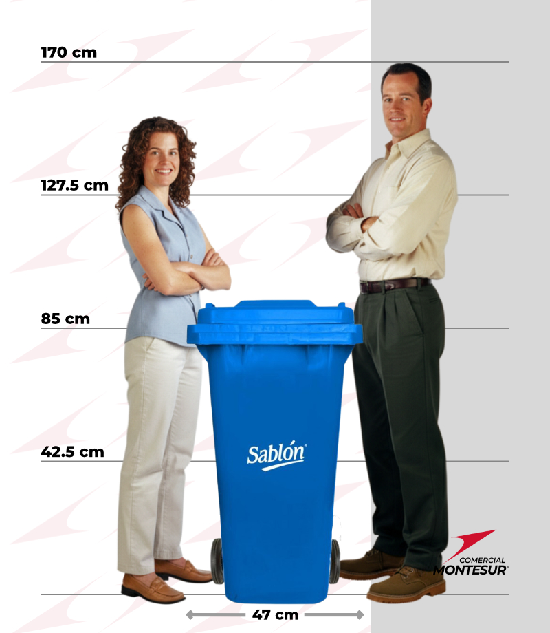 Bote de Basura de 120 litros Sablón Azul con Tapa 8917AZ - Montesur ...